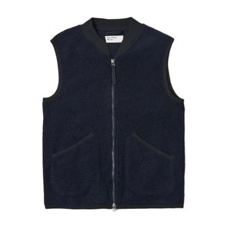 Universal Works Wool Zip Vest - - Jackets - Herren - Blau - XL