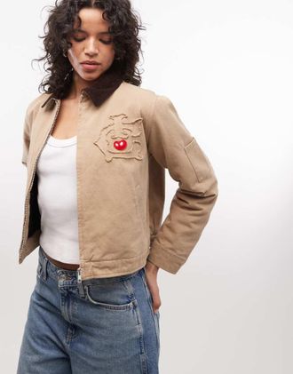 Icecream Kurze Workwear-Jacke in Beige mit Logo-Neutral