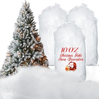 Tatuo Weihnachten Kunstschnee Dekor K&uuml;nstliche Schnee Faser Flauschige Schnee Innen Schnee f&uuml;r Weihnachtsbaum Winter Mantel Dorf Geburt Weihnachten Anzeige 