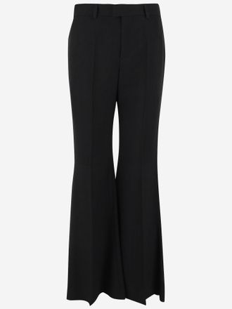 Balenciaga Womens Viscose Flared Pants Black Trousers