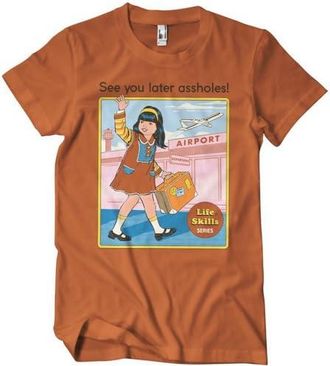 Steven Rhodes See You Later Assholes T-shirt Rouge, Orange br&ucirc;l&eacute;, L