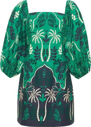 Cara Cara robe courte &agrave; manches bouffantes - Vert
