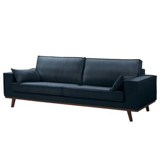 Fredriks home24 Sofa Jurga 3-Sitzer Blau Webstoff Sioma 239 x 81 x 91cm Modern