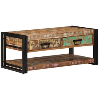 vidaXL Couchtisch Mehrfarbig 90x50x38 cm Altholz Massiv Vidaxl