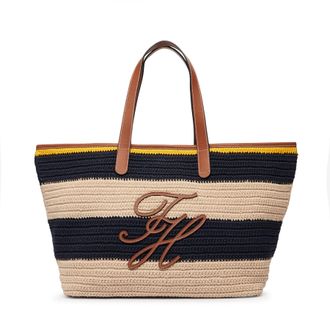 Tommy Hilfiger Handtasche Tommy Hilfiger Th Nautical Tote Crochet Str AW0AW18816 Bunt
