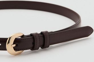 Mango Ceinture fine à boucle chocolat - Femme - XL - MANGO