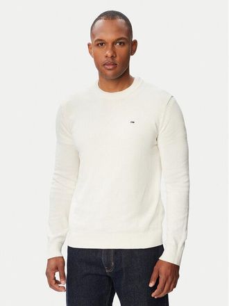 Tommy Jeans Pullover Essential DM0DM22853 Wei&szlig; Slim Fit