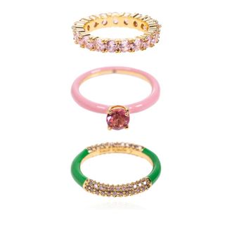 Kate Spade New York Femme, Accessoires, Multicolore, Taille: 50 MM Ensemble de trois bagues