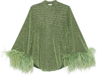 Os&eacute;ree Femme, Blouses et Chemises, Vert, Taille: 38/40 FR Lumi&egrave;re Plumage Shirt