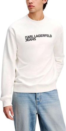Karl Lagerfeld Homme, Sweatshirts et sweats &agrave; capuche, Blanc, Taille: M Logo SweaT-shirt