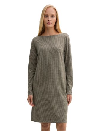 Tom Tailor Tom Tailor Damen Jersey Jaquard Kleid, 36987 - Cargo Beige Mini Pepita, 38