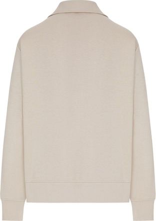 Max Mara Womens Zip-Up Sweatshirt Smmcarezza Beige Cotton Sweatshirts Sweater