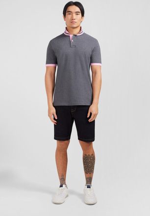 Eden Park Polo Gris En Coton Pima Avec D&eacute;tails Contrast&eacute;s