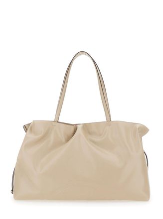 Tory Burch Womens Shoulder Bag Ella Beige Polyester