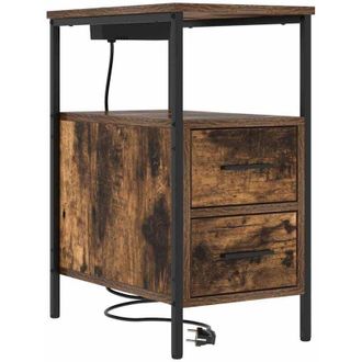 vidaXL Nachttisch R&auml;uchereiche 30 x 48 x 61 cm Holzwerkstoff Vidaxl