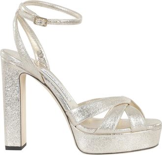 Jimmy Choo London Femme, Chaussures, Gris, Taille: 38 1/2 EU Brilliance Fabric