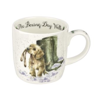Wrendale Designs Boxing Day Walk (Hund) Einzelbecher, Knochenporzellan, mehrfarbig, 8 x 12 x 8 cm