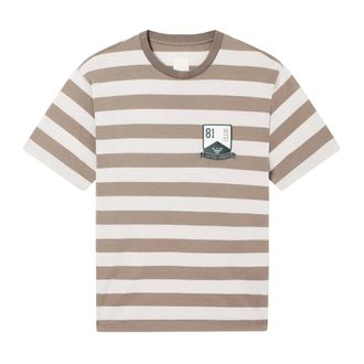 Emporio Armani Homme, Tops, Beige, Taille: M T-shirt en coton ray&eacute;