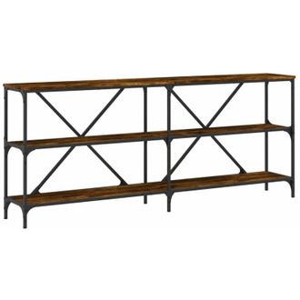 vidaXL Table console ch&ecirc;ne fum&eacute; 180x30x75 cm bois ding&eacute;nierie et fer Vidaxl