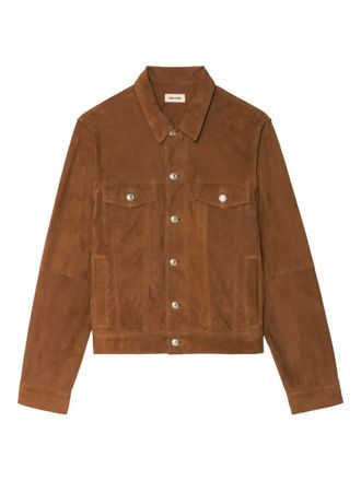 Zadig&Voltaire veste en daim à boutonnière - Marron