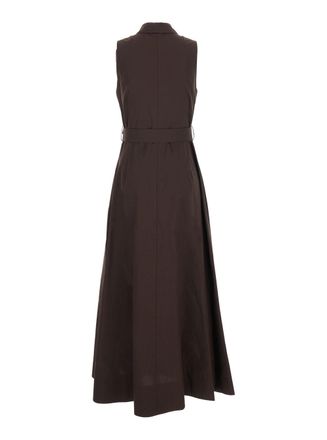 P.A.R.O.S.H. Sleeveless Cotton Dress - Brown