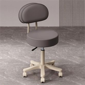 Generic Hocker H&ouml;henverstellbar Mit Fu&szlig;st&uuml;tze &middot; Drehhocker 360&deg; Drehbar &middot; B&uuml;rohocker & Friseurhocker &middot; Rollhocker Mit R&uuml;ckenlehne Aus PU-Leder &middot; Arbeitshocker