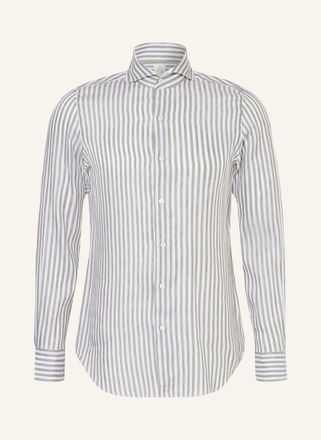 Finamore Finamore 1925 Hemd Tokyo Sergio Slim Fit Mit Leinen gruen