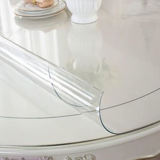Generic Transparent Tischfolie PVC Rund Tischdecke für 40/45/50/80/120CM Esstisch Tischschutz 1 mm dick Einfach zu Reinigen, Schreibtischmatte Bodenmatte für 