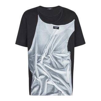 Balmain T-Shirt mit Trompe-oei-Tanktop-Print - - Tops - Herren - Schwarzk - 3XL