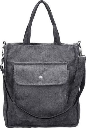 Generic Sac &agrave; main pour ordinateur portable pour femme, sac fourre-tout en velours c&ocirc;tel&eacute;, sac &agrave; bandouli&egrave;re d&eacute;contract&eacute; avec poign&eacute;e sur le dessus, sac fourr