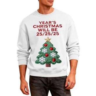 Generic Sweat-shirt de Noël moche pour homme - Imprimé 3D - Manches longues - Col rond - Imprimé amusant - Sans capuche - Coupe ample - Pour fête de vacances 