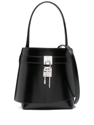 Givenchy sac seau Shark Lock en cuir - Noir