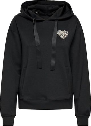 Only Damen Hoodie Kapuzen-Sweatshirt Pulli mit R&uuml;ckenprint ONLAlina Life 15360223 Black Wild S