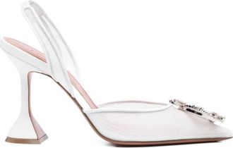 Amina Muaddi Femme, Chaussures, Blanc, Taille: 39 EU Escarpin Slingback Begum