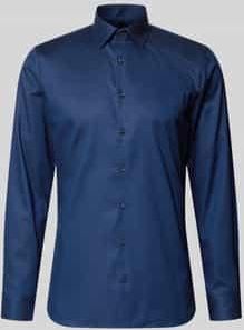 Olymp No. 6 Super Slim Fit Business-Hemd mit Kentkragen und Strukturmuster