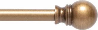 Kenney KN55972 Davenport Gardinenstange mit Kugelende, dekorative Fenstervorhangstange, 71,1-121,9 cm verstellbare Länge, gebürstetes Messing-Finish, 1,27 cm