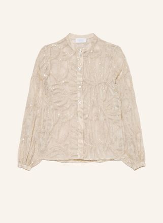 Rich & Royal Bluse Mit Pailletten weiss