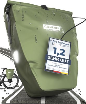 B&uuml;chel Fahrradtasche f&uuml;r Gep&auml;cktr&auml;ger I 25.4 L - 100% Wasserdicht I mit Tragegriff und Schultergurt I fahrradtasche gep&auml;cktr&auml;ger, gep&auml;cktr&auml;gertasche, Fahrrad