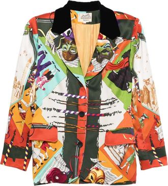 Hermès blazer en soie (années 1990) - Rouge