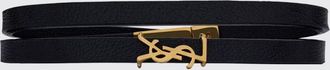 Saint Laurent Bracelet en cuir avec d&eacute;tail logo