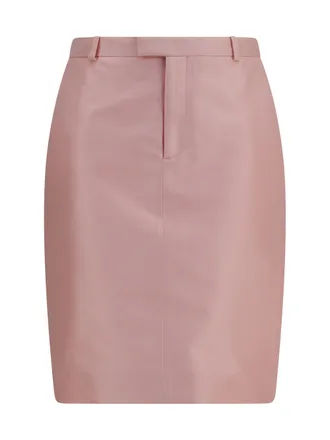 Gucci Womens Skirt Silk Faille Hopeful Pink