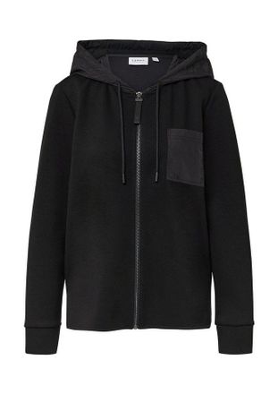 Comma Sweatjacke Sweatshirt Sweatshirtjacke im Fabricmix mit Brusttasche