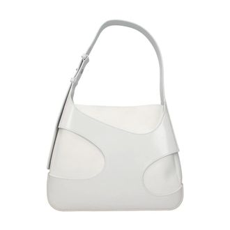 Ferragamo Femme, Sacs, Blanc, Taille: ONE Size &Eacute;l&eacute;gant sac bandouli&egrave;re en cuir avec d&eacute;tails dor&eacute;s