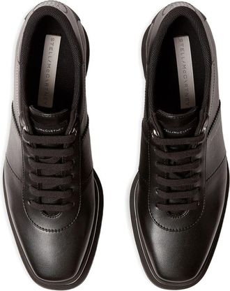 Stella McCartney Platform-Sole Lace-Up Platform Sneaker - Black