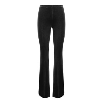 F.it Stretch-Samthose mit ausgestelltem Bein - - Trousers - Damen - Schwarzk - XL