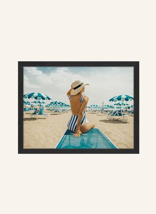 Any Image Any Image Wandbild Frau In Blau Mit Rahmen schwarz