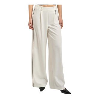 Fracomina Femme, Pantalons, Blanc, Taille: 38 FR Pantalon Palazzo &Eacute;vas&eacute; &agrave; Plis