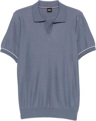 HUGO BOSS Homme, Pulls, Bleu, Taille: M Polo en coton lyocell