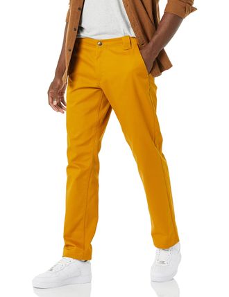 Amazon Essentials Herren Schmutzabweisende Und Knitterfreie Stretch-Arbeitshose Mit Gerader Passform, Karamell, 28W / 30L