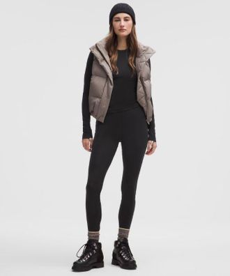 lululemon Baselayer-Leggings aus einer f&uuml;r Frauen - Wollmischung - 71 cm - Gr&ouml;&szlig;e 2XS in Black/Light Ivory